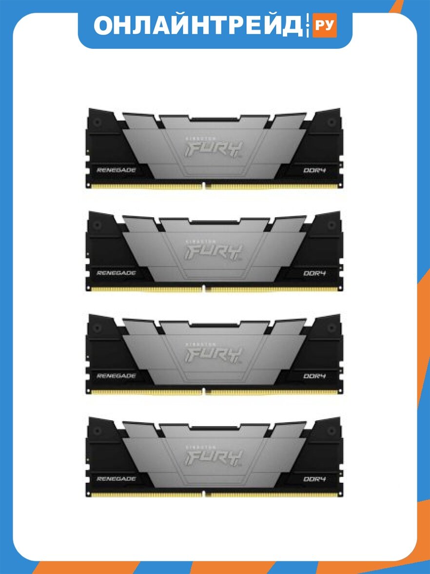 Оперативная память Kingston DDR4 32Gb (4x8Gb) 3200MHz pc-25600 FURY Renegade Black XMP CL16 1.35V (KF432C16RB2K4/32)