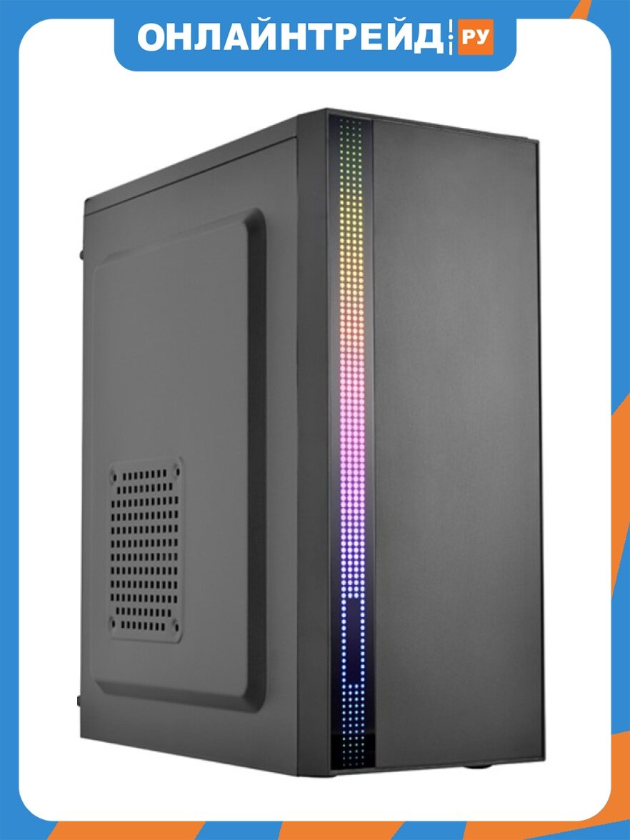 Корпус ATX Filum S17 черный, без БП, RGB strip, USB 3.0/2.0