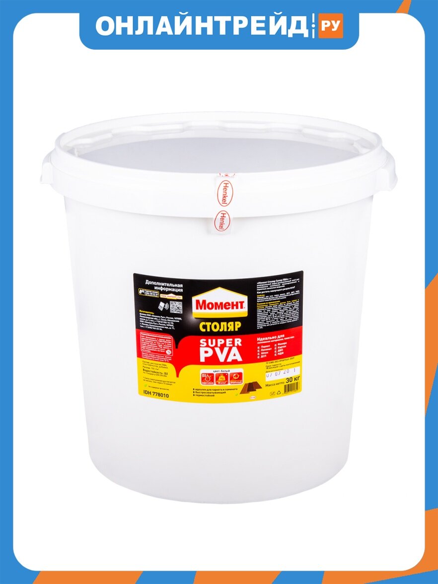 Клей ПВА Момент Столяр Super PVA, 30 кг