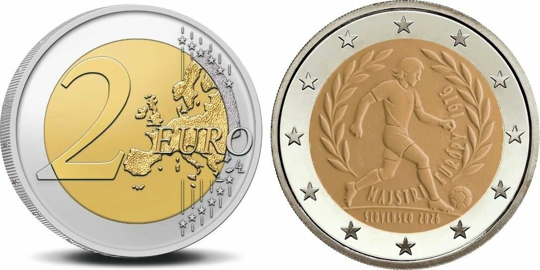 Словакия 2 евро, 2026 50 лет победы сборной Чехословакии по футболу на Чемпионате Европы 1976