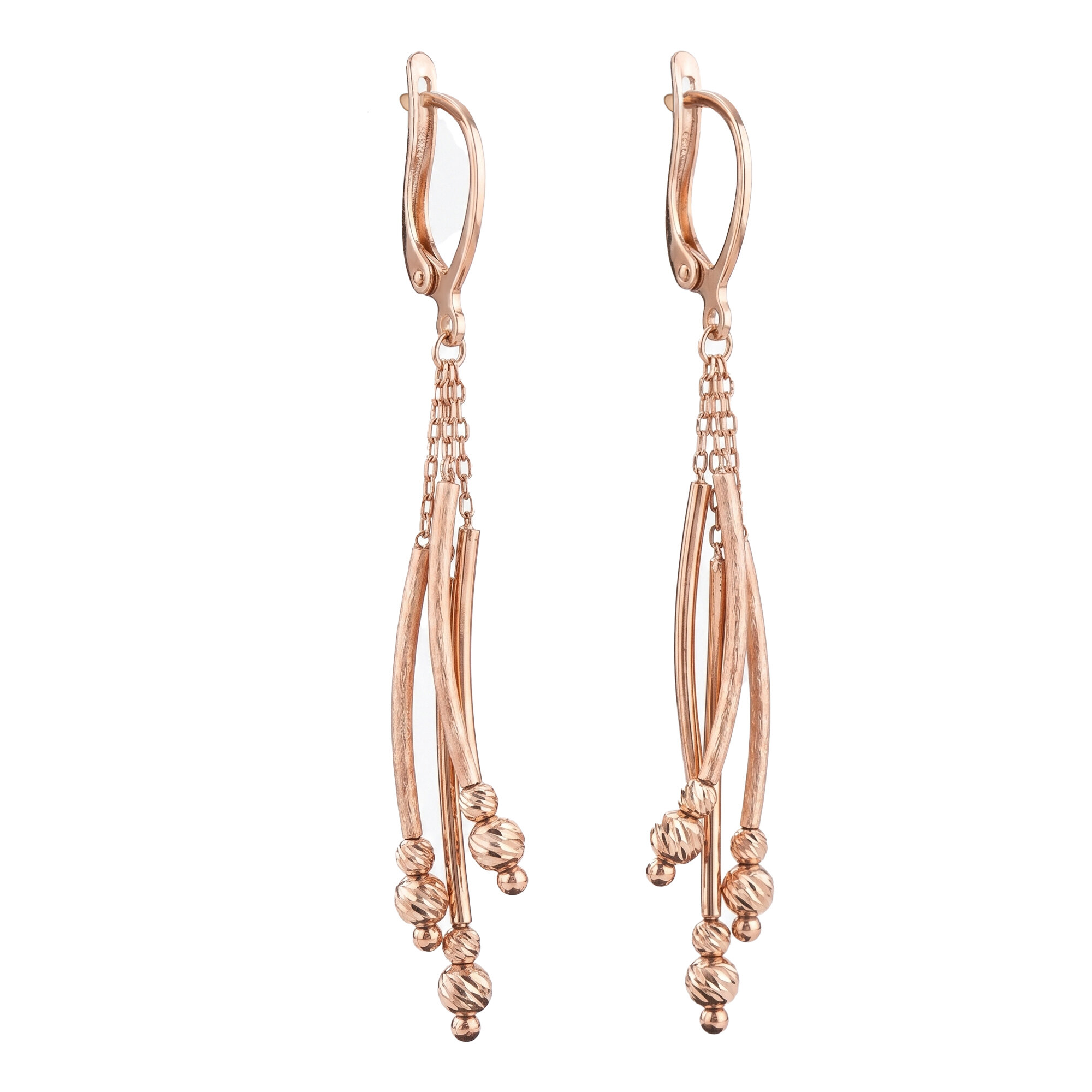 Серьги, красное золото, 585 проба