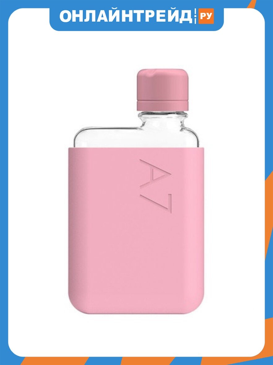 Бутылка для воды Memobottle A7, с силиконовым чехлом, светло-розовый