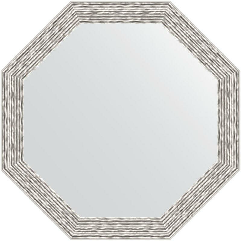 Зеркало Evoform Octagon 48х48 BY 3682 в багетной раме - Волна алюминий 46 мм