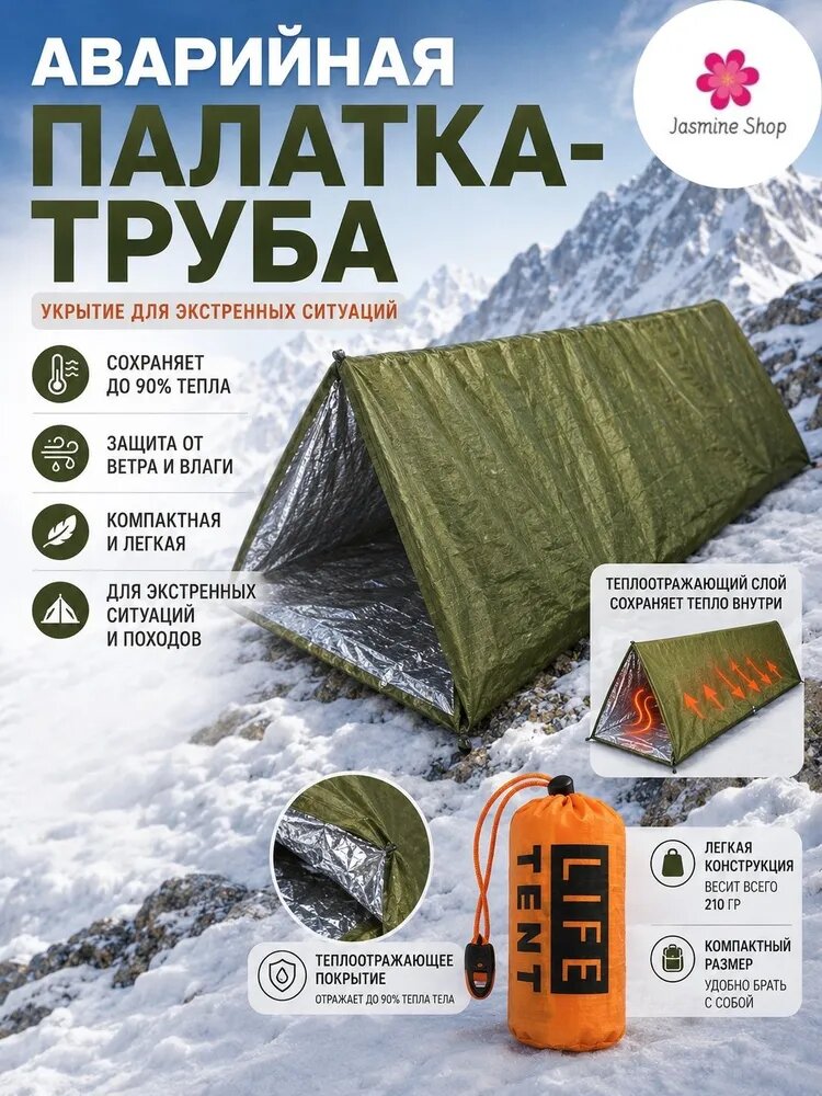 Тревожный чемоданчик, Аварийный спальный мешок (Bivvy), многоразовое спасательное термоодеяло для выживания, туристическое снаряжение, зеленый