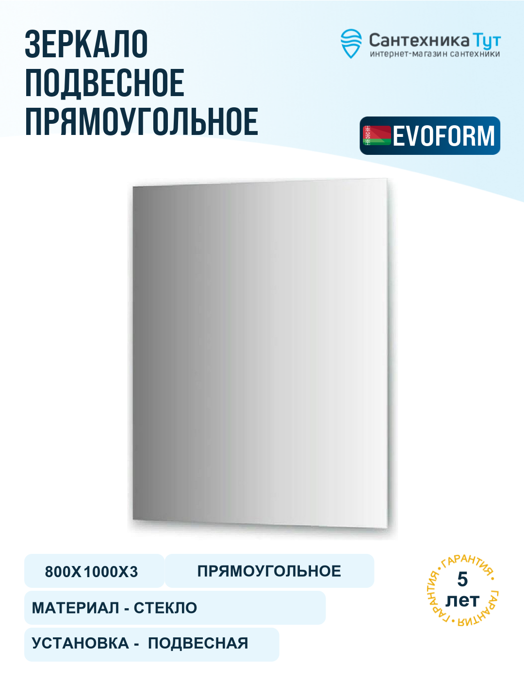 Зеркало Evoform Standard 100х80 без подсветки