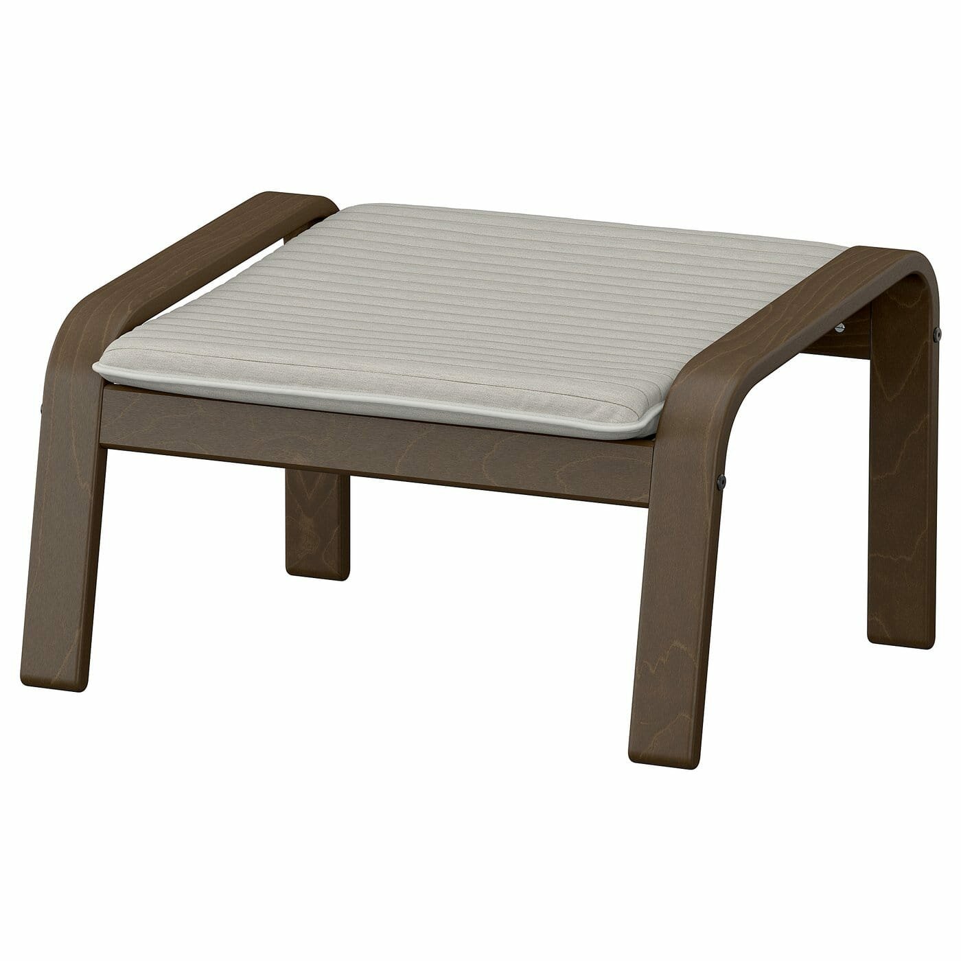 Пуф IKEA POANG, для ног, береза, текстиль, цвет орех/книса, 41x46x56 см