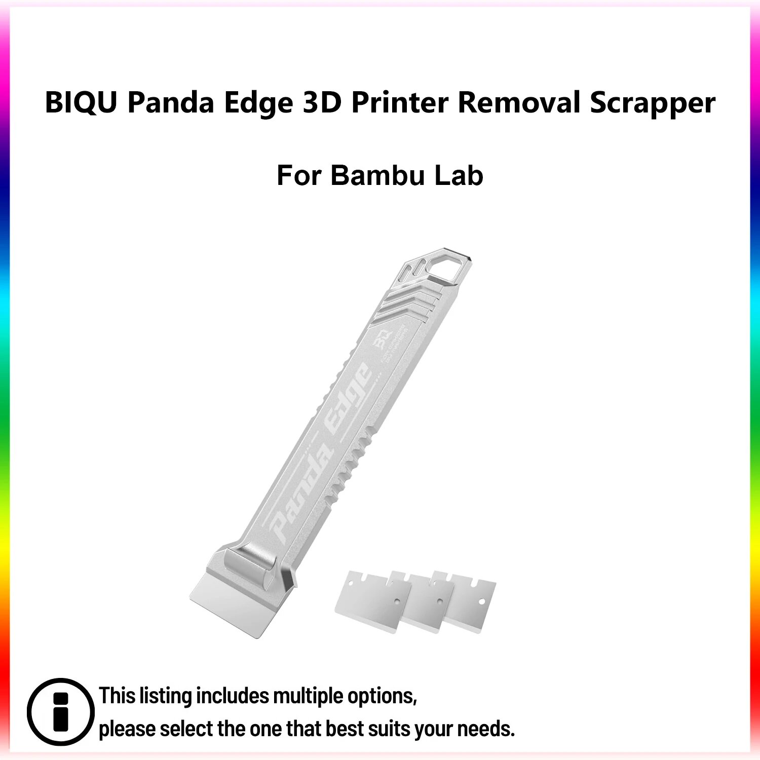 Скребок для снятия деталей BIQU Panda Edge для 3D-принтеров Bambu-Lab Blade + 3 лезвия из стали SK5