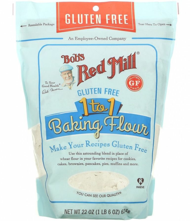 Bob's Red Mill, Мука для выпечки 1: 1, без глютена, 624 гр