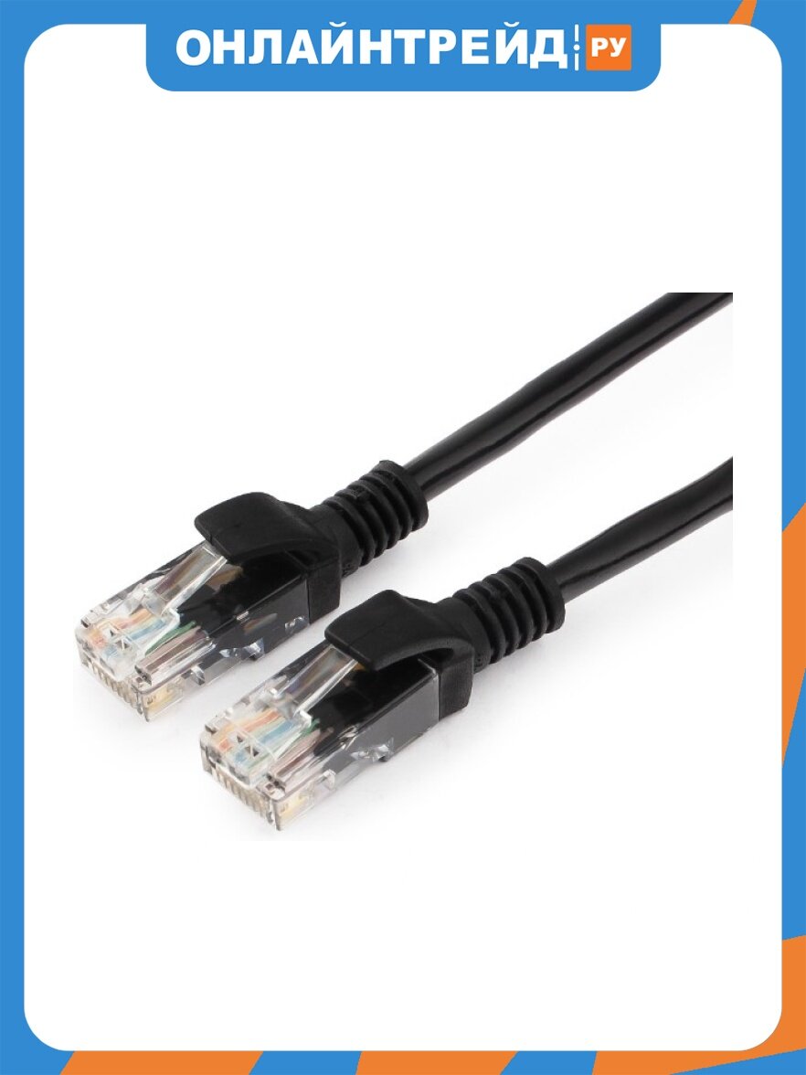 Патч-корд медный Cablexpert UTP кат.5e, 0.5м, литой, многожильный (чёрный) (PP10-0.5M/BK)