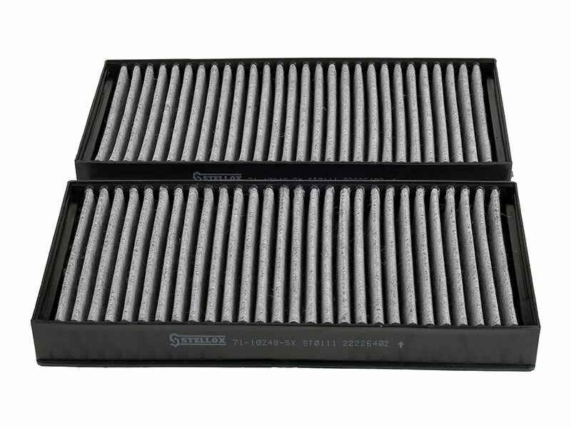 Комплект фильтров салона BMW X5, X6 E70, E71, E72 3.0 4.8i, D, SD 07 STELLOX 71-10248-SX угольные 2шт, 292x145x38