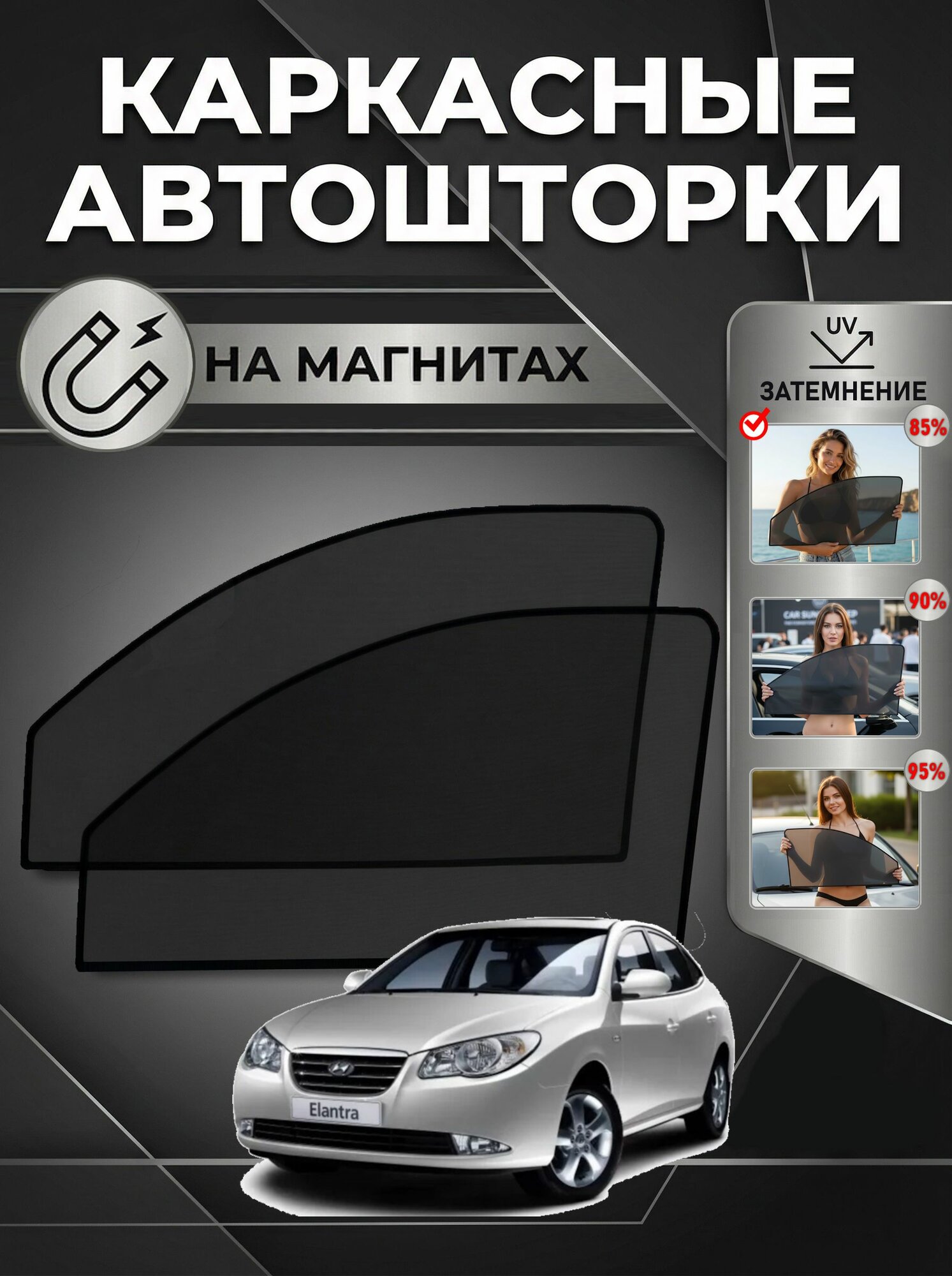 Каркасные Шторки Сетки Хендай Элантра Hyundai Elantra HD 2006-2010 передние