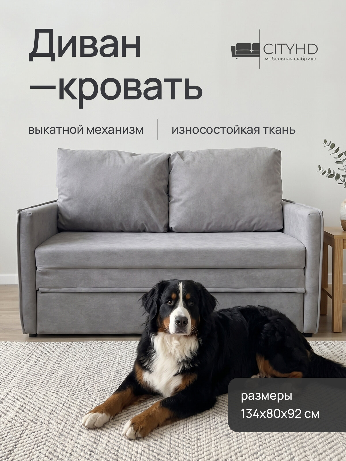 Диван - кровать Бонн с ортопедическим основанием, механизм выкатной, 133 х 78 х 85 см