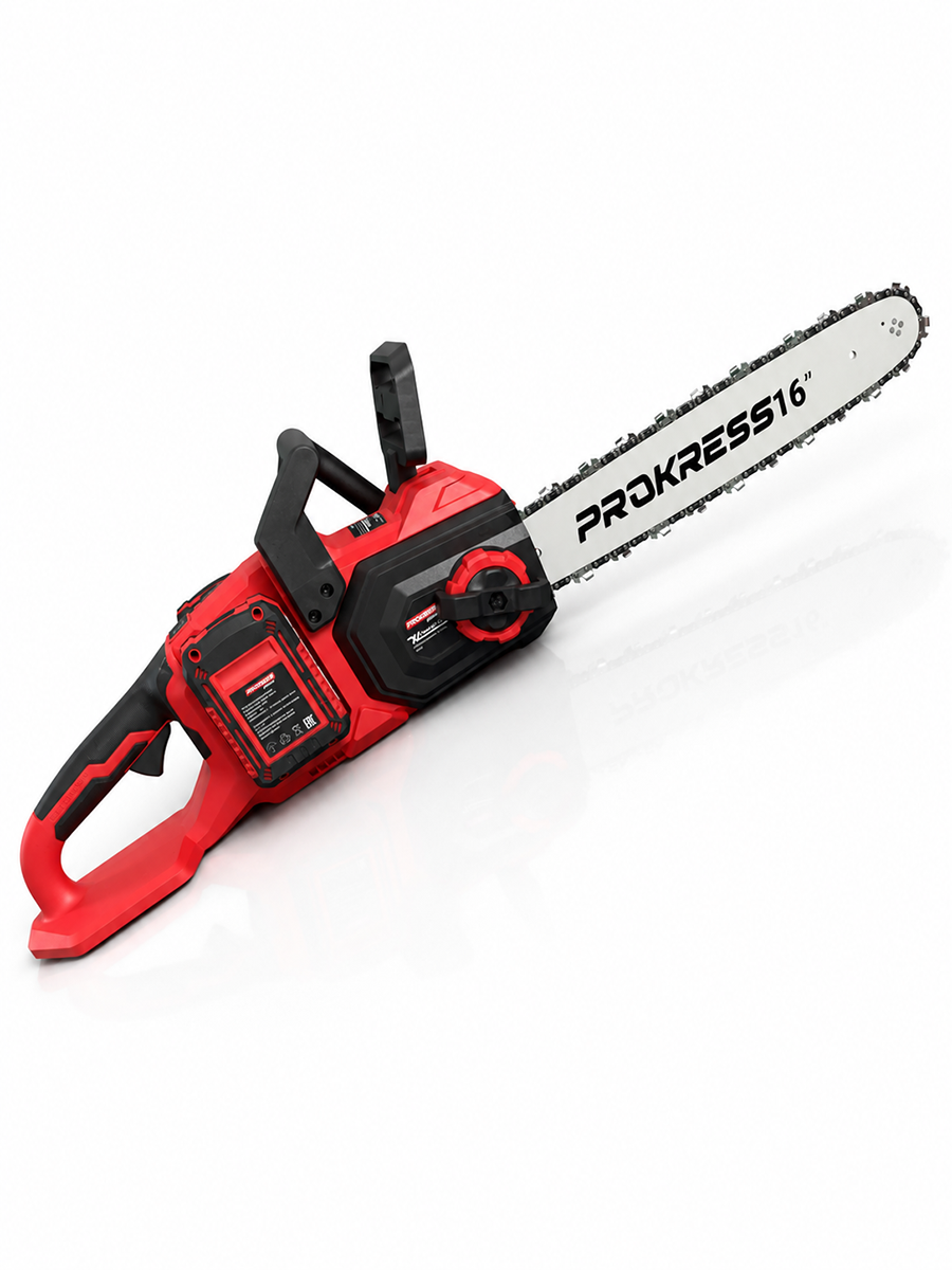 Пила цепная аккумуляторная PROKRESS POWER CS4016 BL XLine, 40 В, шина 16", 2 АКБ