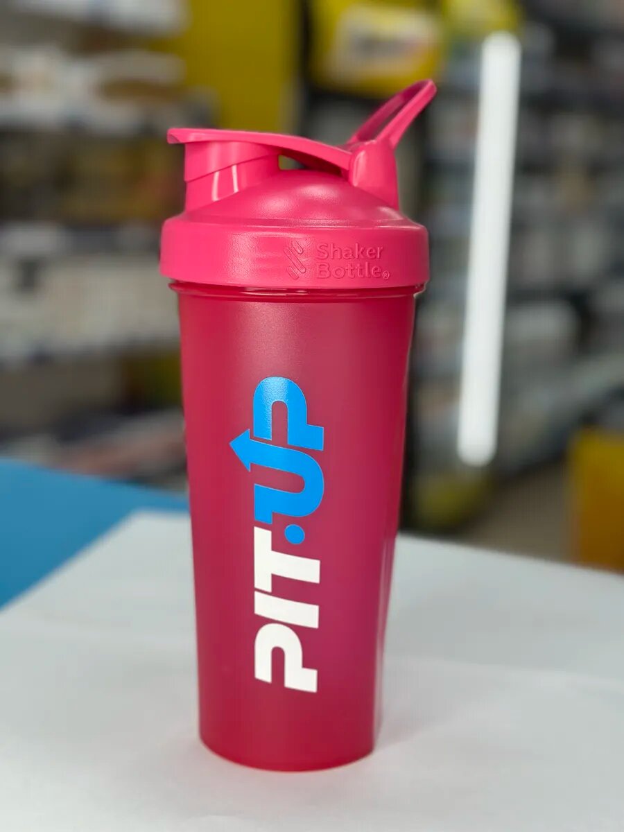 Шейкер Shaker Bottle PIT-UP, 600 мл, для протеина, с сеткой-венчиком, розовый — фото 1