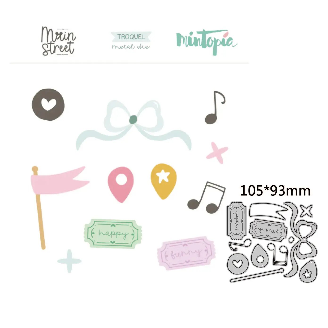 Металлические штампы Mintopia 105*93mm, Цвет: 643