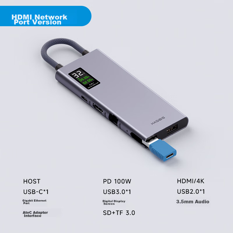 Hagibis цифровой дисплей расширительный док-станция с экраном USB-C конвертер Ethernet адаптер Type-C к HDMI для Apple