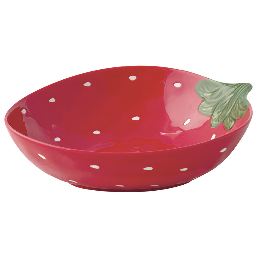 Блюдо глубокое Jardin Des Fraises 30х25,5 см в виде клубники фарфоровое Easy Life R3485/JARF