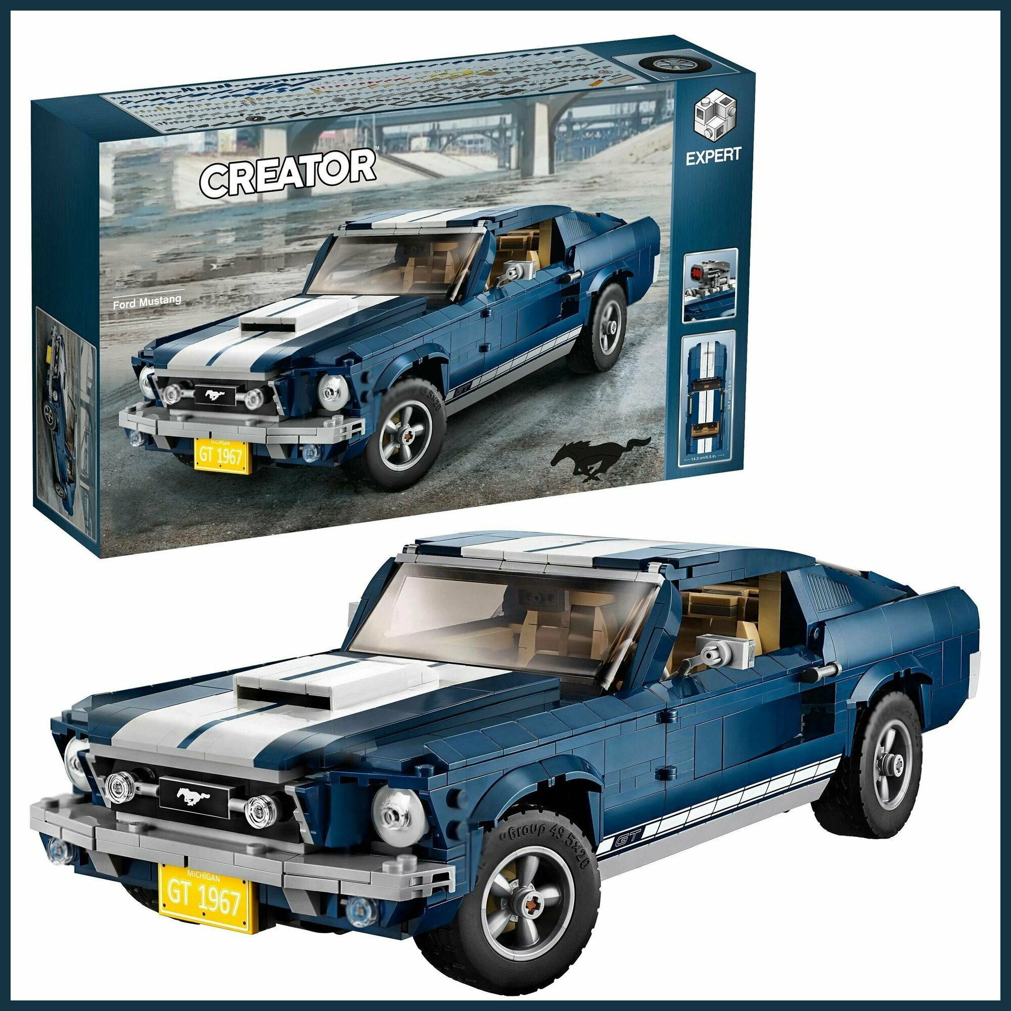 Конструктор LX " Машины", 1648 деталей Ford Mustang 1967 GT500/Форд Мустанг