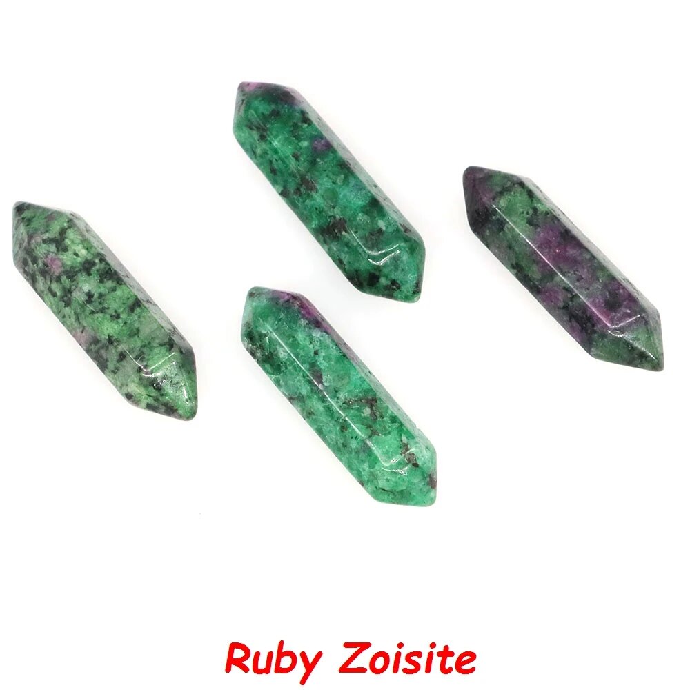 Шестиугольная колонна из розового кварца 1PC, Ruby Zoisite