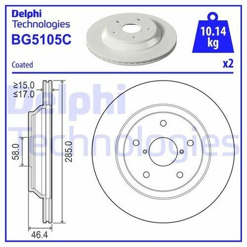 Диск тормозной Delphi BG5105C
