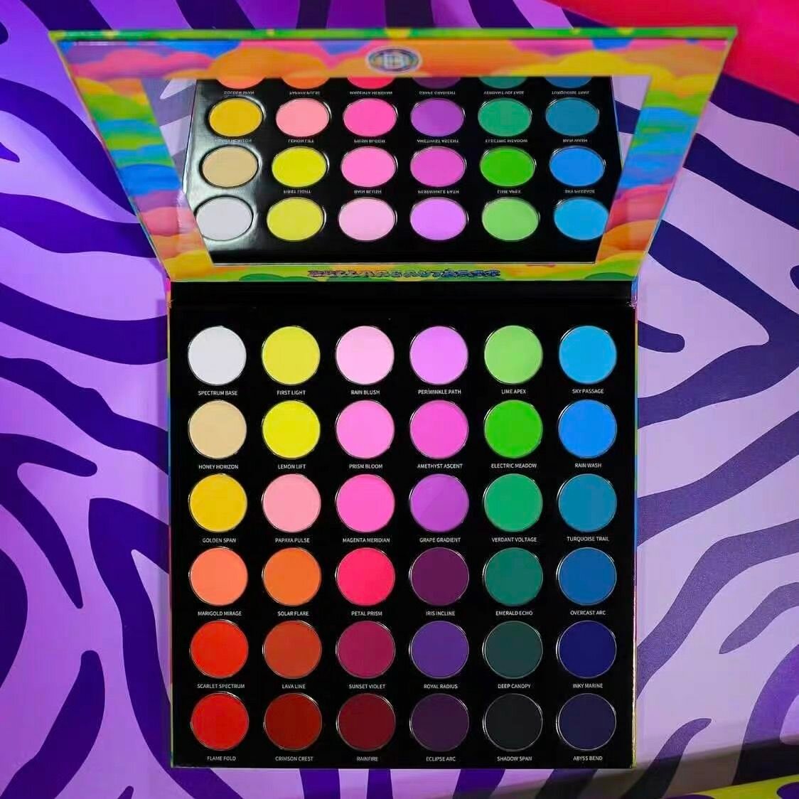 Палетка теней Bellabeautebar Arch of Color, 36 цветов, полностью матовая, насыщенные пигменты