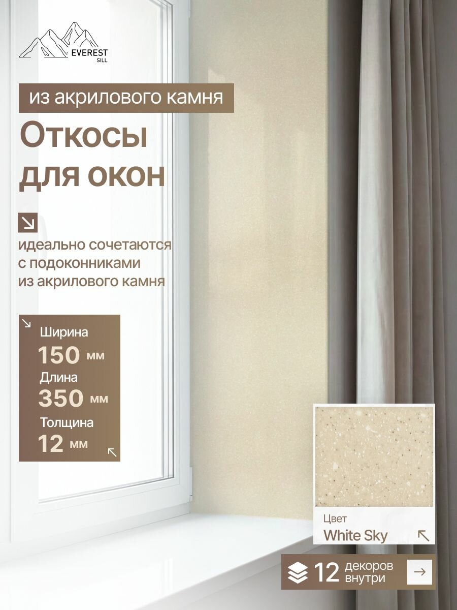 Откос из искусственного камня 350x150x12мм Desert глянцевый