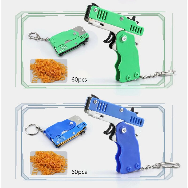 Складной резиновый пистолет Kidsbele Blue Green