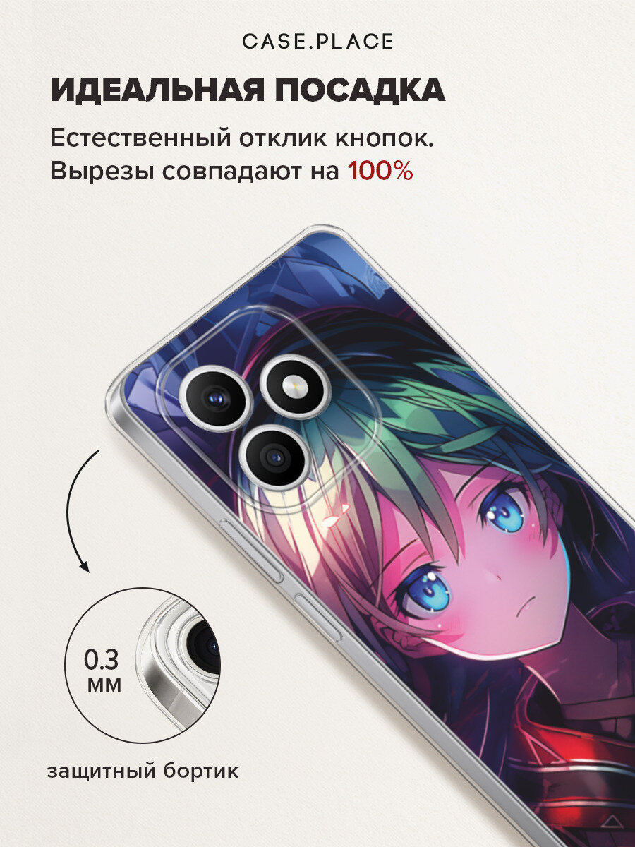 Силиконовый чехол на Honor X8d / Хонор X8d с принтом Девушка аниме — фото 1