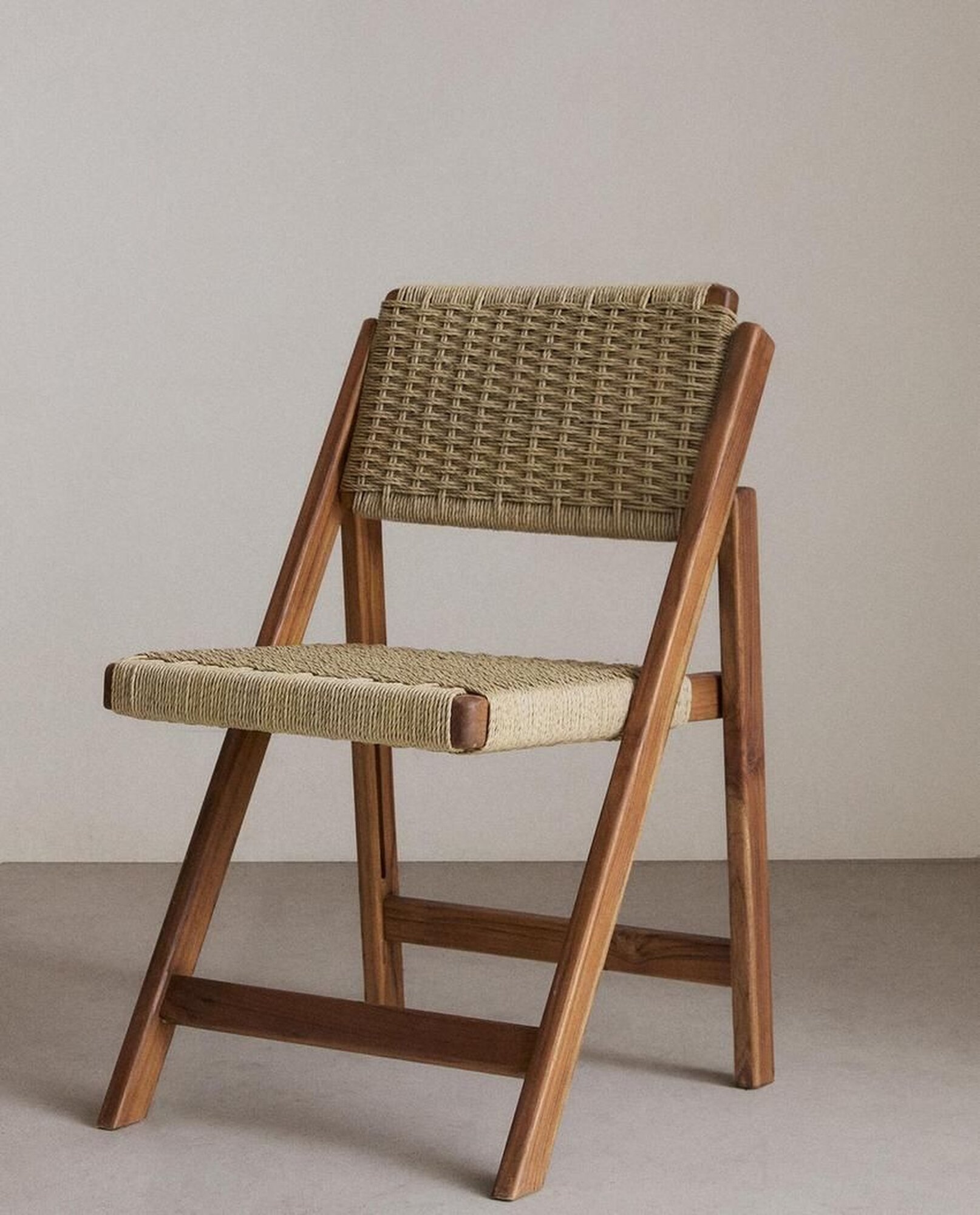 Стул ZARA HOME 7381/073/052, тиковое дерево, плетеный, светло-бежевый