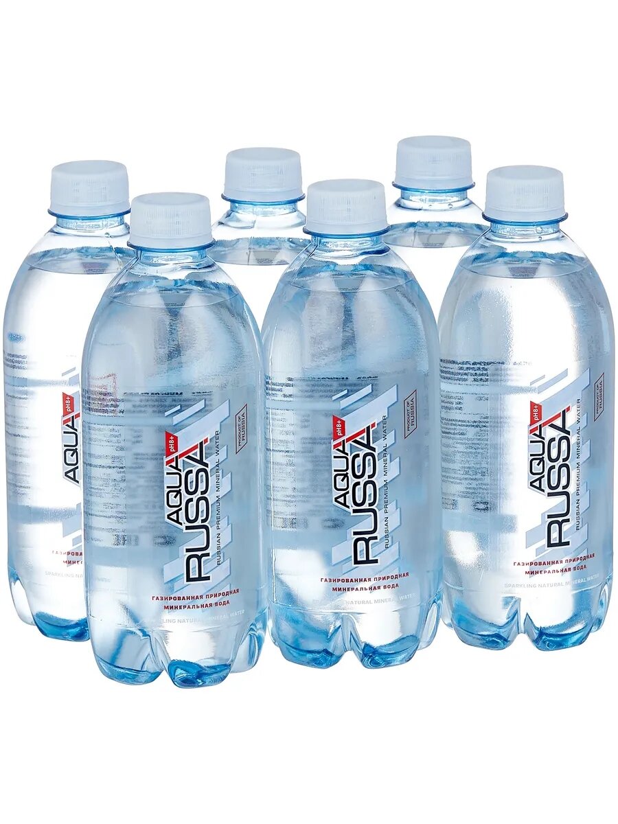 Aqua Russa 0,5л.*6шт. Газ ПЭТ Aqua Russa Вода минеральная Россия