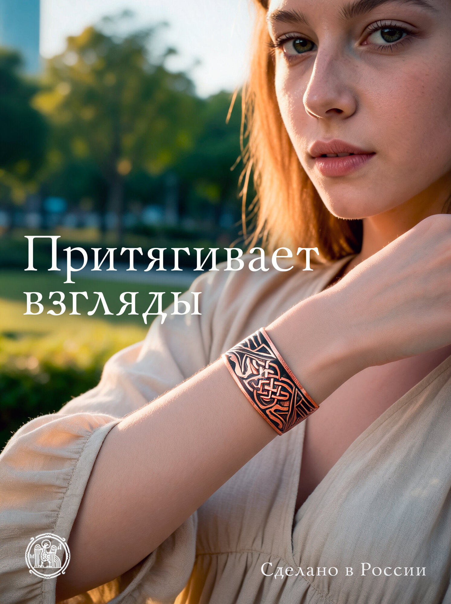 Браслет Мастерская Алешиных, 1 шт., размер 20 см, размер M, диаметр 6.5 см — фото 1