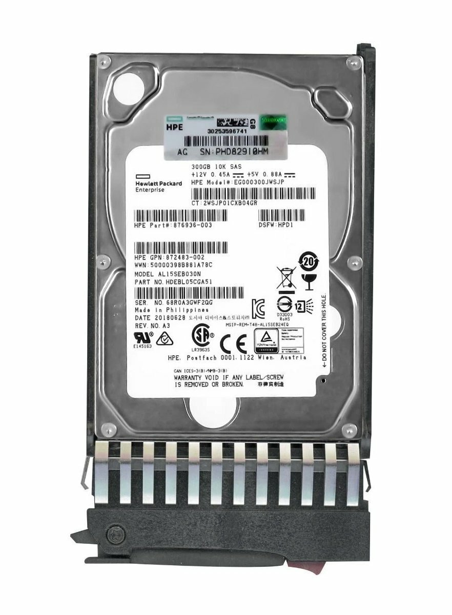 Жесткий диск HP 300Gb 10000 SAS 2.5" HDD 876936-003
