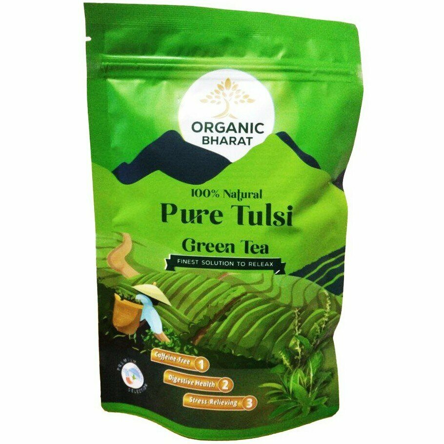Чай Тулси Зеленый чай (Pure Tulsi Green Tea Organic Bharat) 100 г