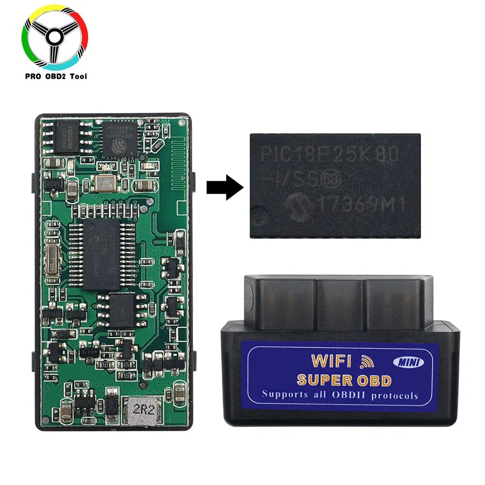 Super OBD WiFi ELM327 PIC18F25K80 OBD2 сканер