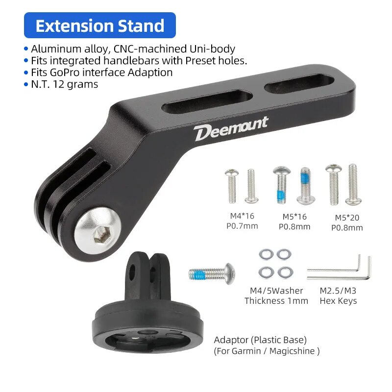 DEEMOUNT Кронштейн для велофара из алюминия Stand K022TL S015GM