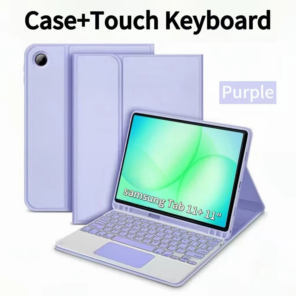 Чехол HUAIBX для Samsung Galaxy Tab A11 Plus 11", с клавиатурой Фиолетовый, Purple-3, English