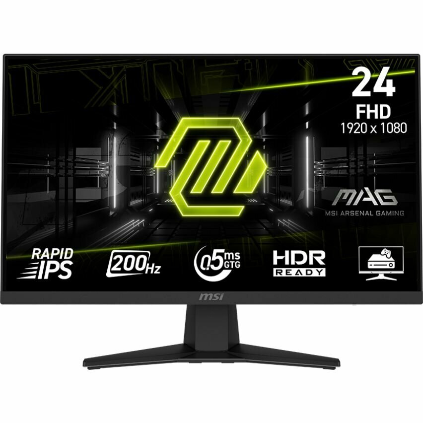 Монитор 23.8" MSI MAG 244F IPS 1920x1080, 200 Гц, 0.5 мс, 16:9, 300 кд/м , HDMI 2.0b, DP, USB-C, 3.5 мм, Fr.