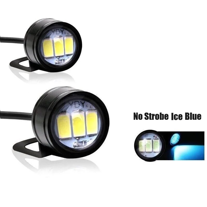 1 пара, 12 В постоянного тока, стробоскоп, светодиодный мигающий свет Eagle Eye, No Strobe Ice Blue