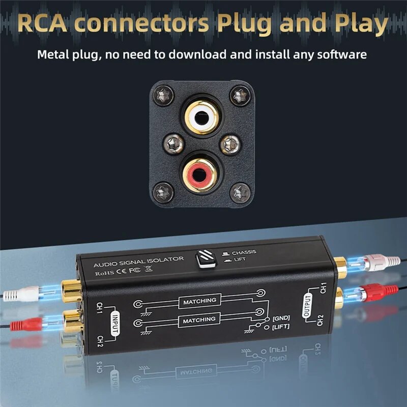 Аудио изолятор сигнала RCA Plug and Play
