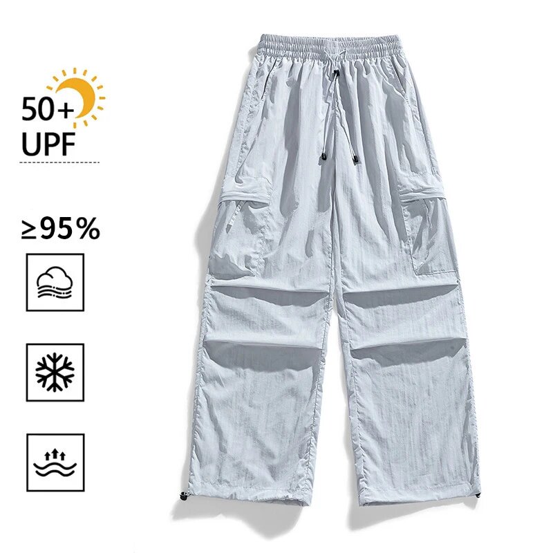 Брюки карго UPF50+ серые, Asian XL