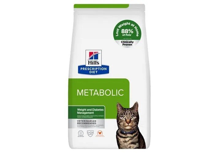 Hills Metabolic сухой диетический корм для кошек, для лёгкого снижения и контроля веса, с курицей, 3 кг