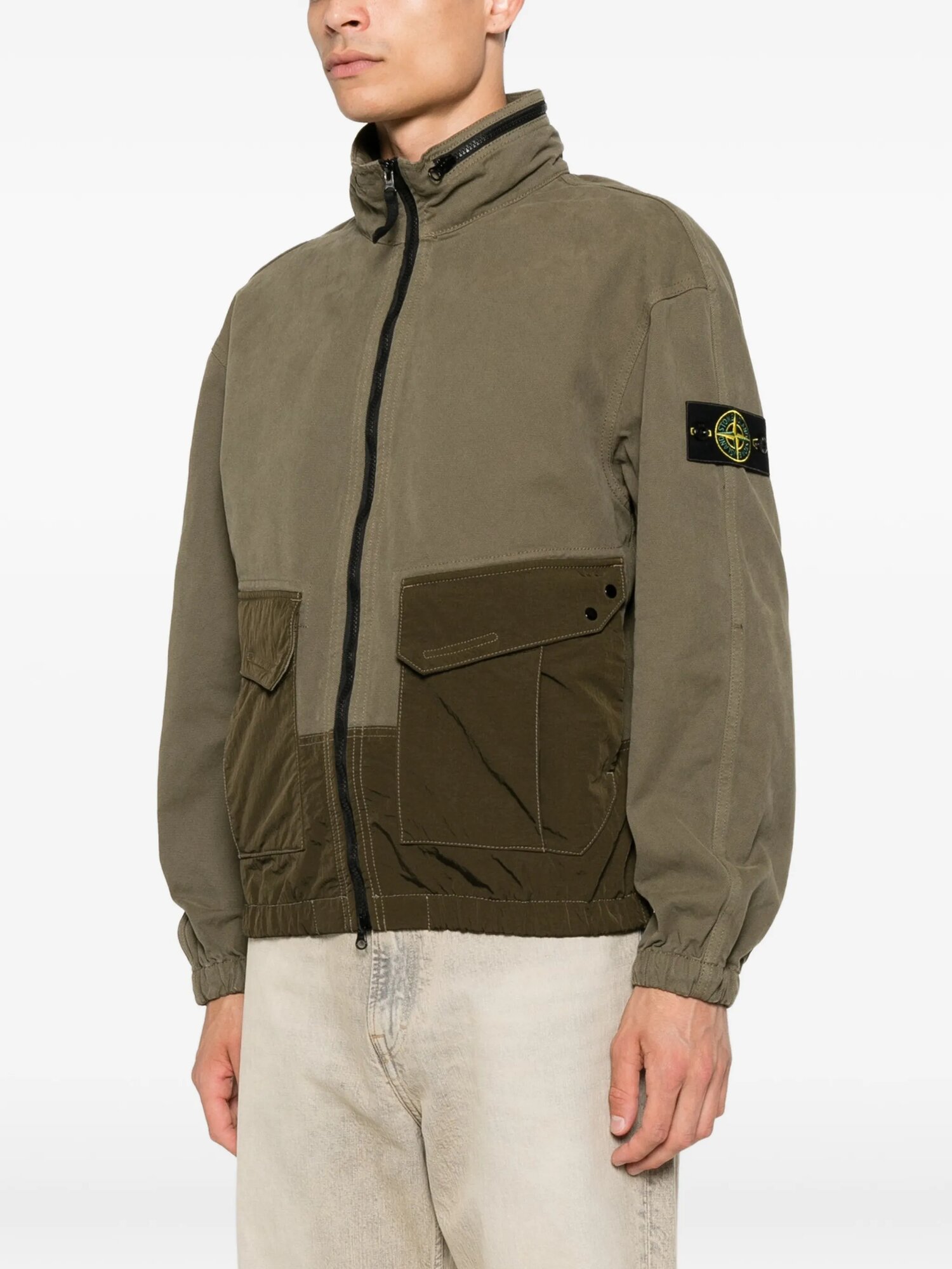 Куртка Stone Island Logo-patch panelled jacket, размер L — фото 1
