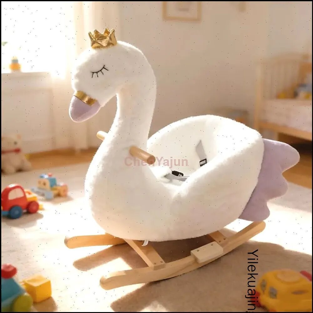 Качалка детская Лебедь , белый, 59х35х66