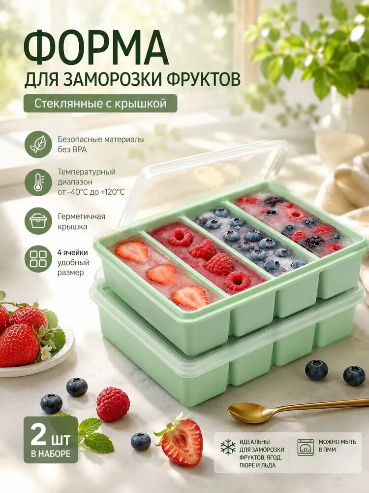 Форма для льда, 4 яч, 2 шт