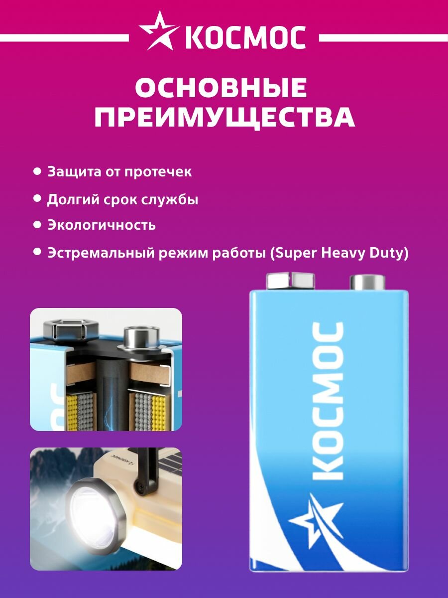 Батарейка Крона 9v — фото 1