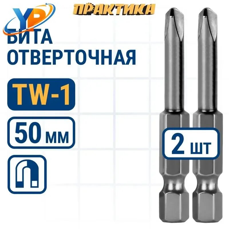 Биты для шуруповертов / биты отверточные Tri Wing 1x50мм, 2x50мм ПРАКТИКА Профи 2 шт
