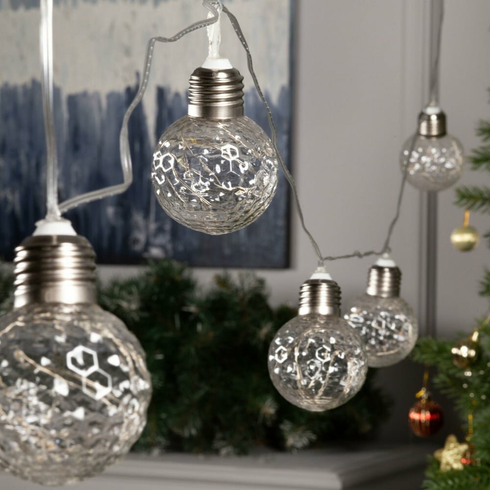 Нить Luazon ROSA 3 м, с насадками Лампочки шары 5 см, IP20, Н. С. LED-80-12V, 8 режимов, мульти 6929864 — фото 1