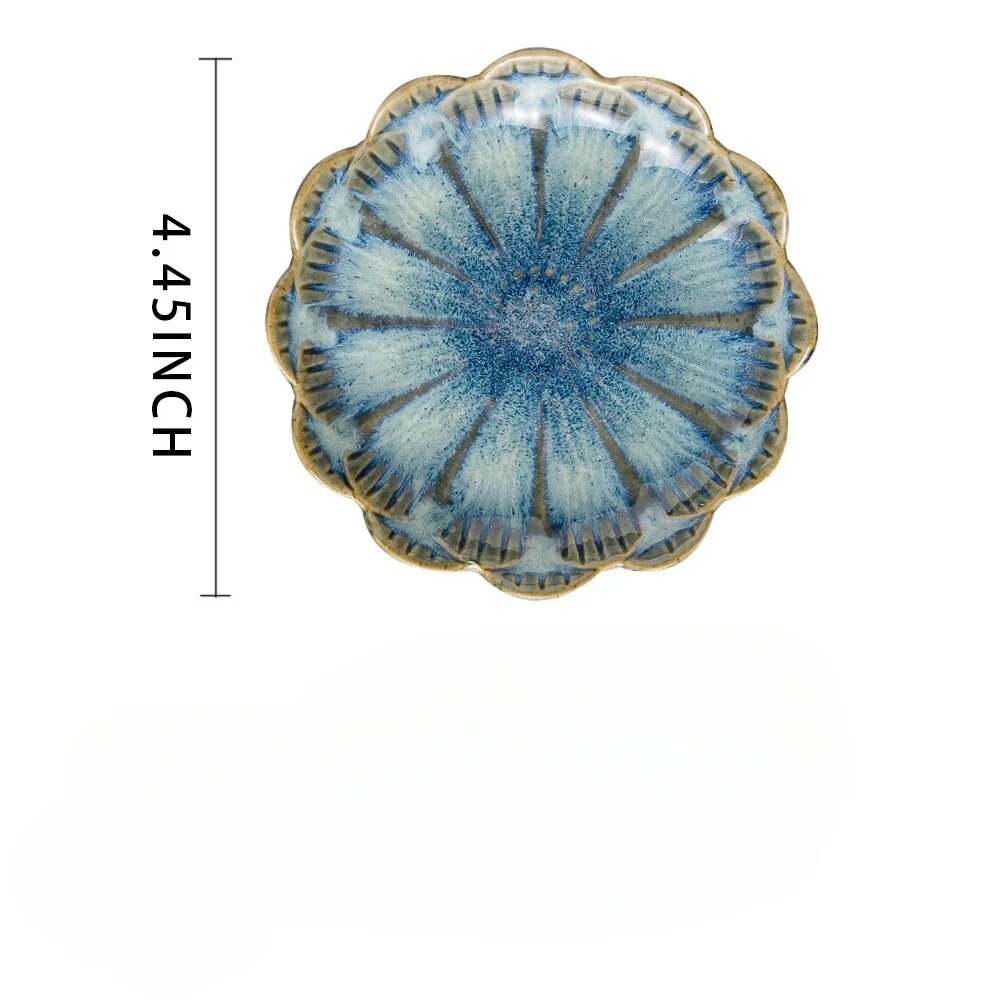 Керамический поднос-лотус Petal blue