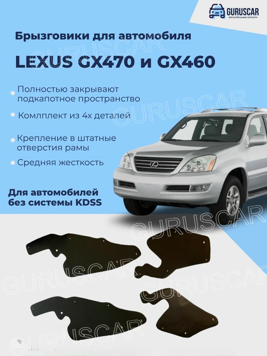 Брызговики моторного отсека арок LEXUS GX460 и GX470