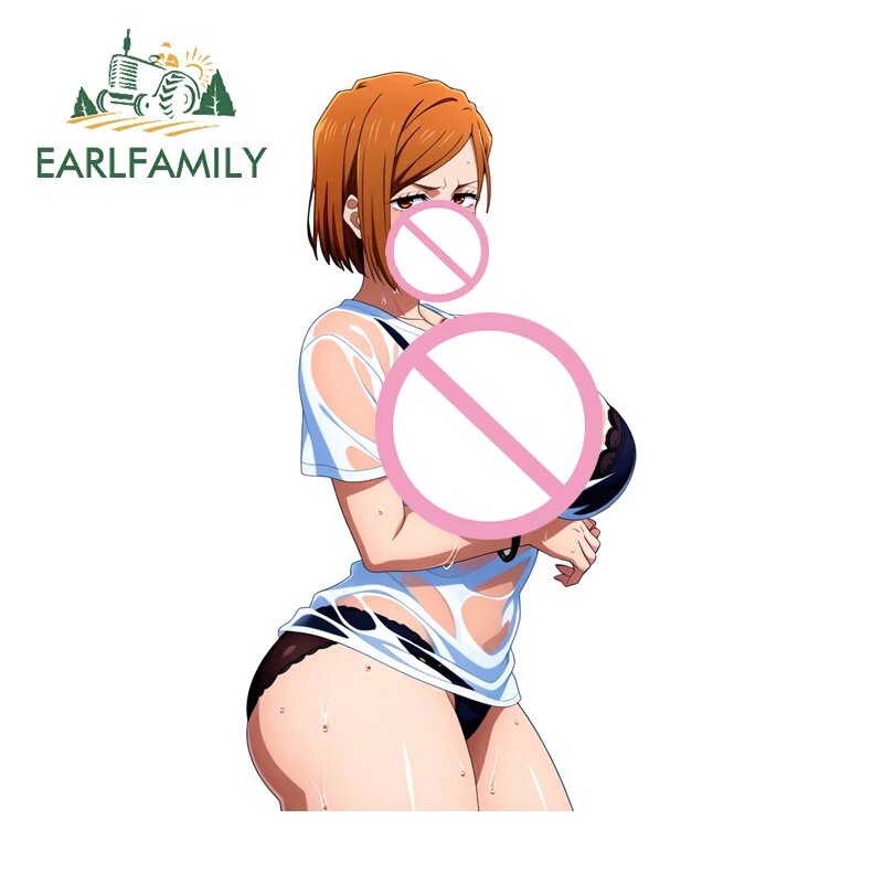 EARLFAMILY Wet Kugisaki Nobara, наклейка на бампер автомобиля, милая мультяшная графика, декоративная наклейка на лобовое стекло, декор для багажника